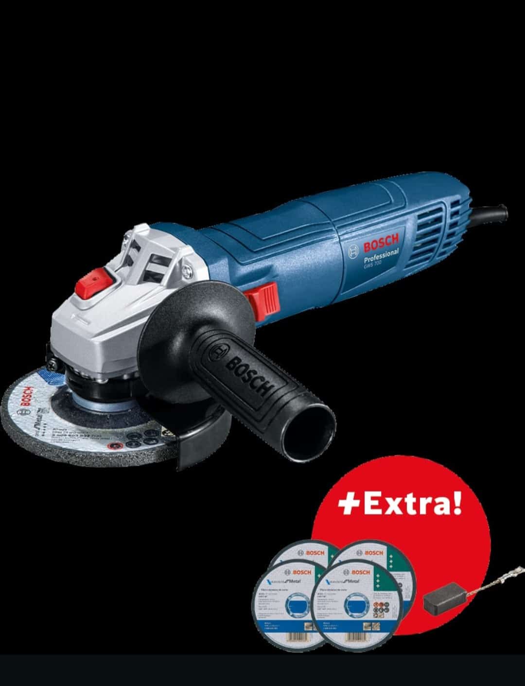 Angle Grinder With Cutting Discs & Carbon Brush 115mm Bosch ...